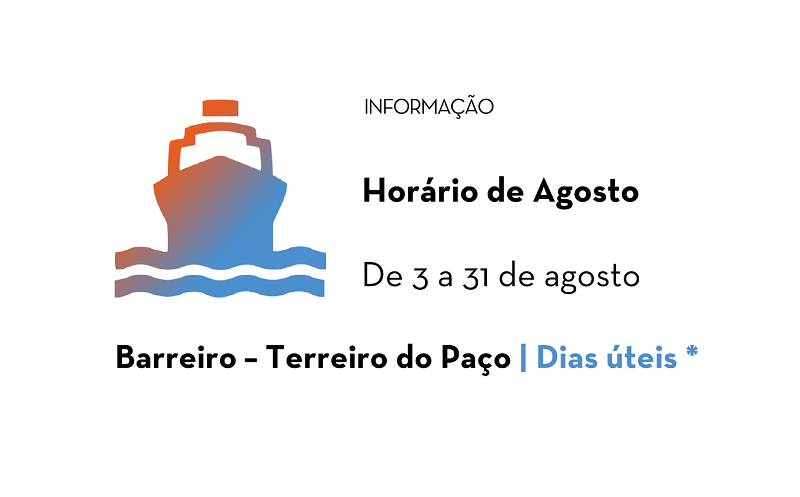 Transtejo Soflusa | Ligação fluvial do Barreiro com “Horário de Agosto”